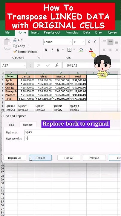 How to TRANSPOSE DATA with LINKED ORIGINAL CELLS | Row to Column | Tranpose | Hello Excel # ...