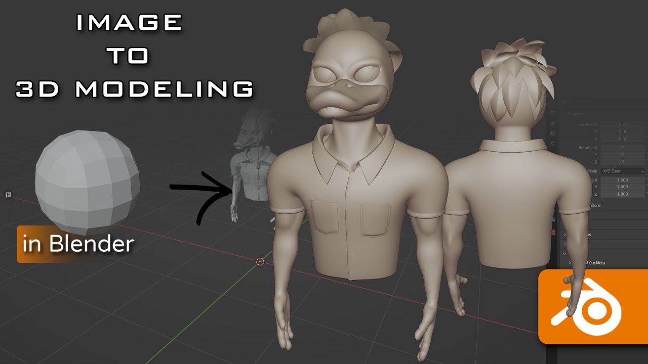 2d Image to 3D vTuber Avatar Modeling | Blender, Sculpting | Fast - YouTube