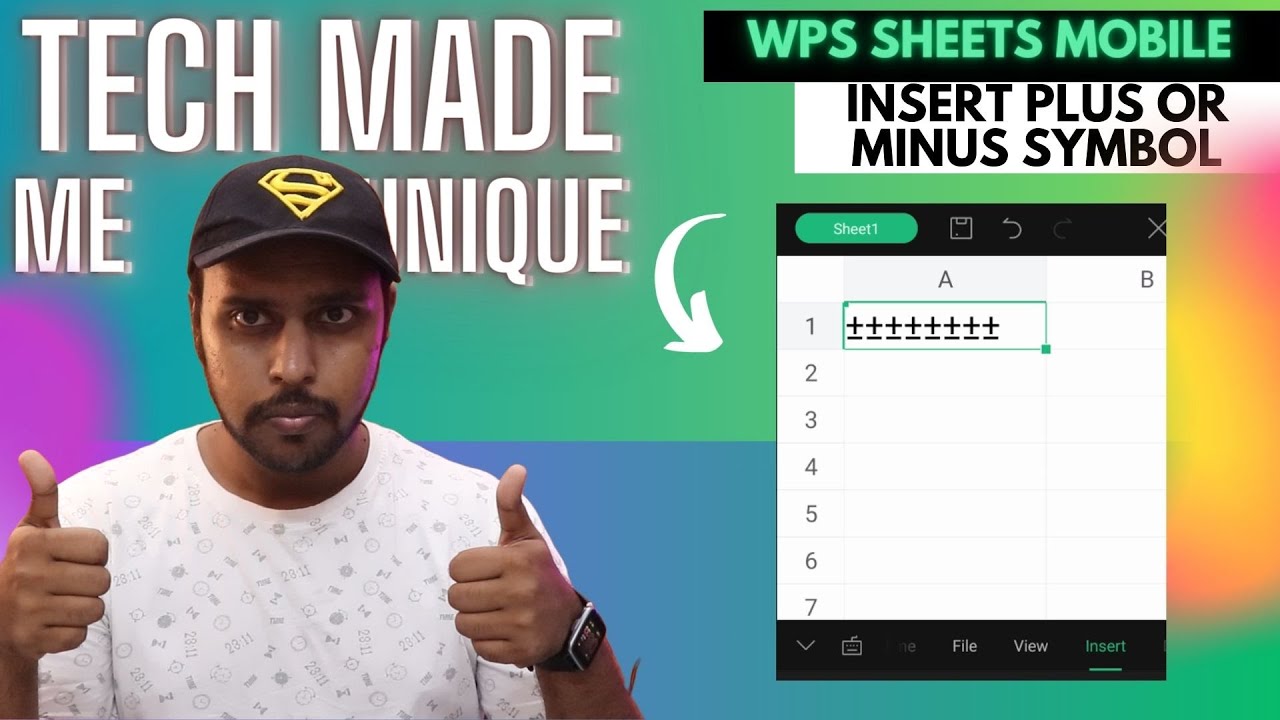 How to insert plus or minus symbol in wps spreadsheet mobile | insert ...
