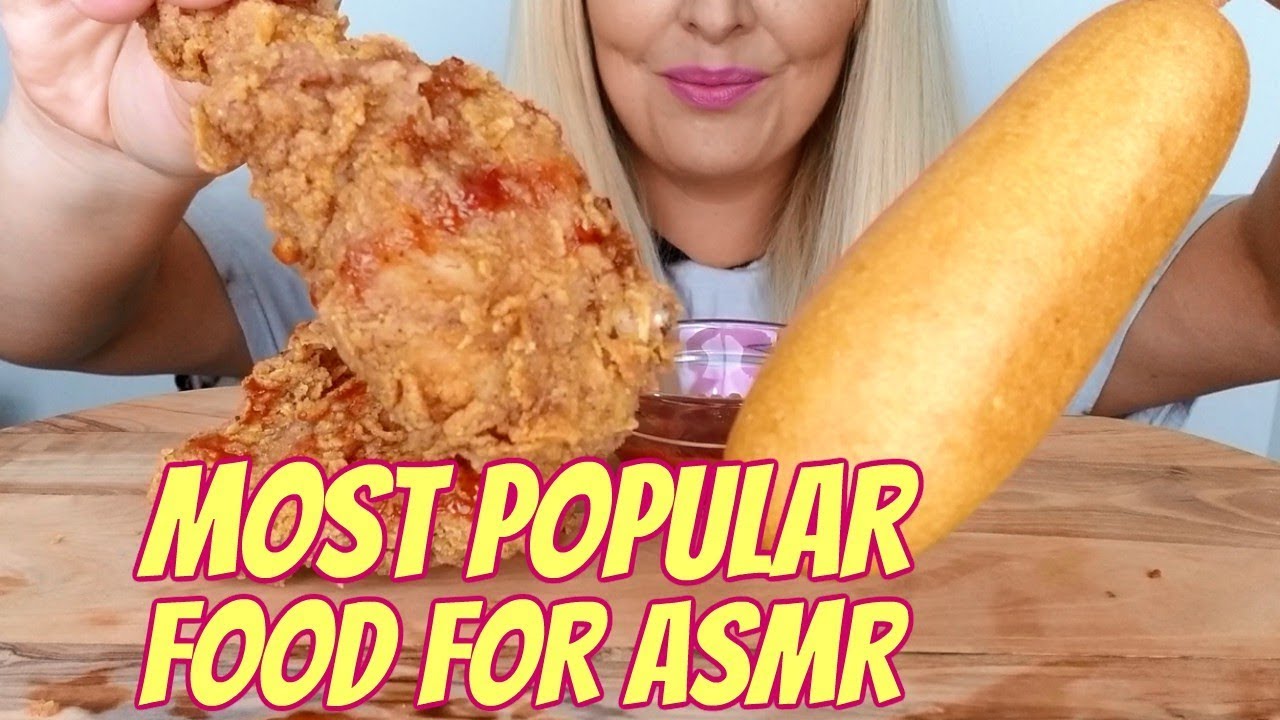 MOST POPULAR FOOD FOR ASMR! FRIED CHICKEN AND CORN DOGS (Eating Sounds ...