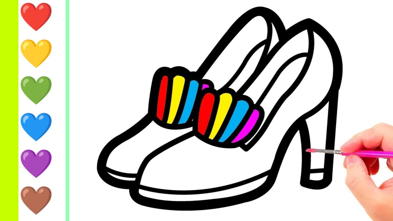 How to draw high heels For kids - YouTube