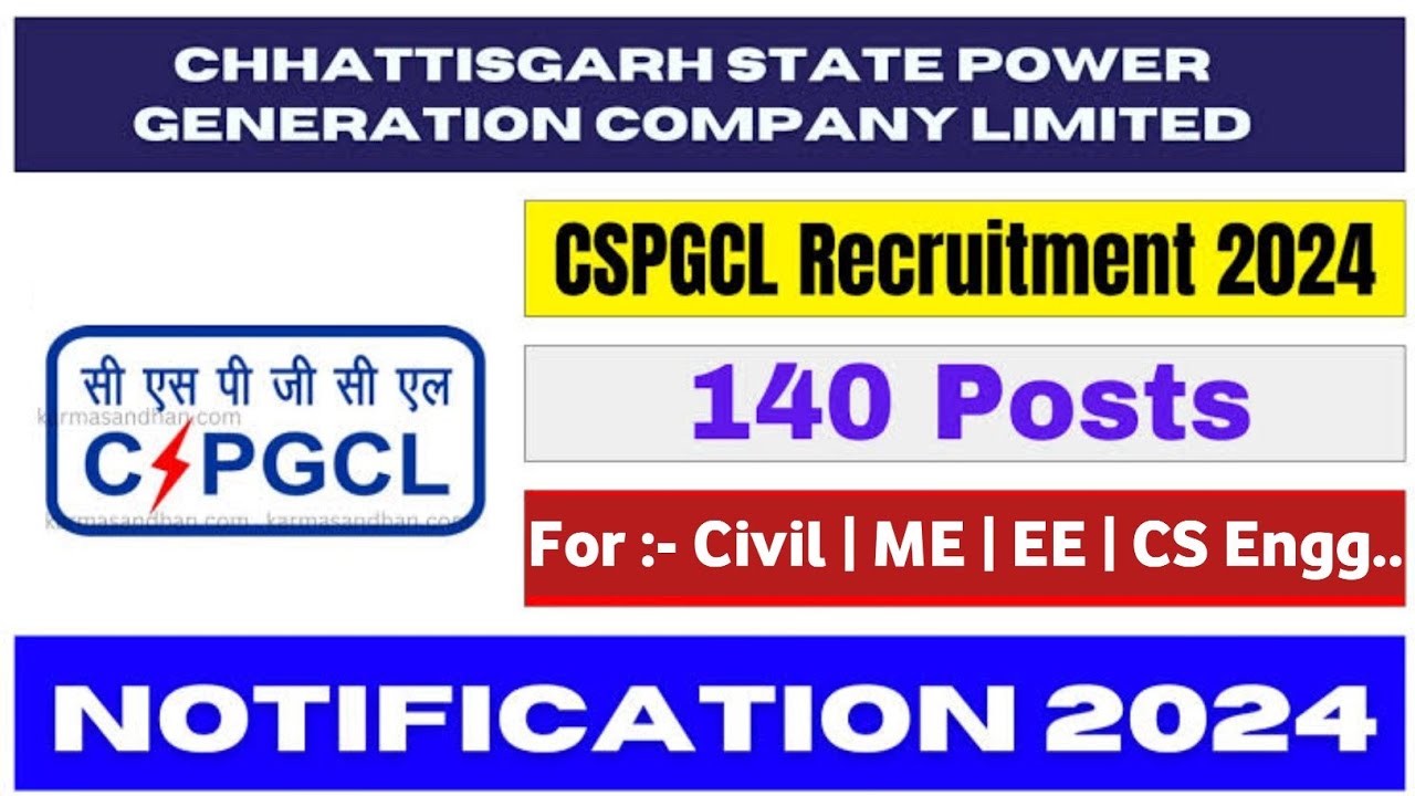 CSPTCL Recruitment 2024 | Freshers | Diploma B.Tech | CSPTCL Engineer ...