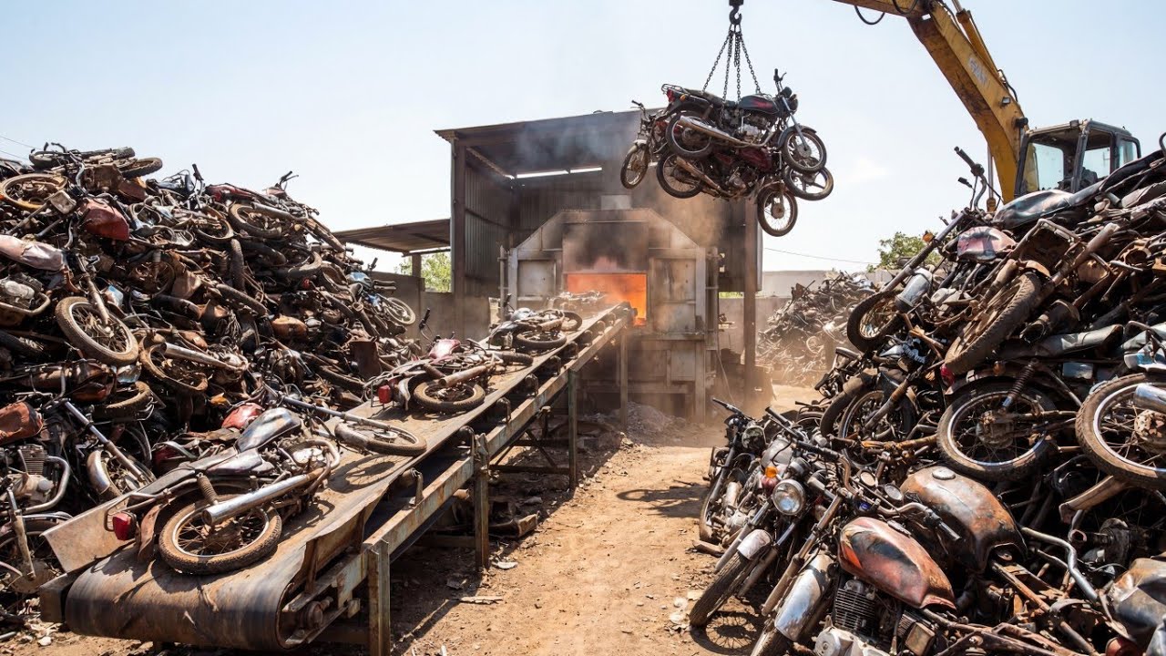 Full Motorcycle Recycling Process ASMR | Scrap Motorcycle Reborn | No ...