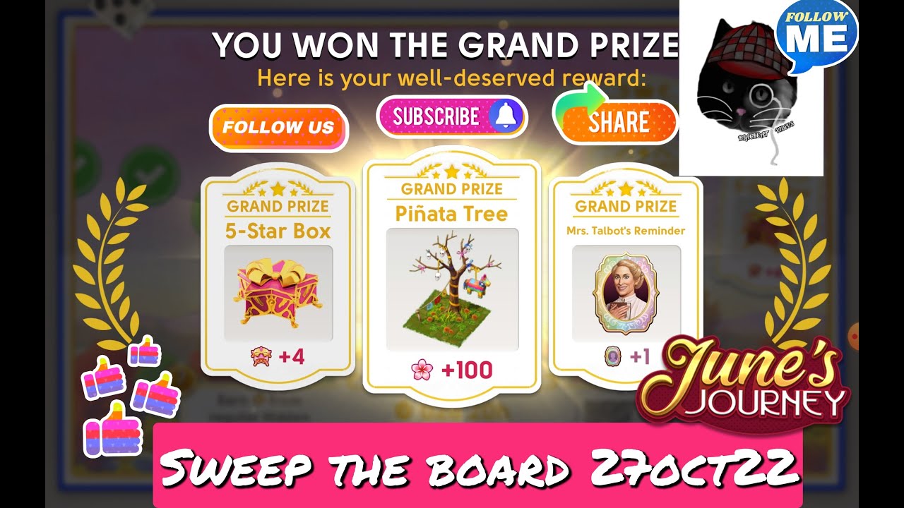 JUNE'S JOURNEY SWEEP THE BOARD 💥 27OCT22💥 ALL SCENES - FINAL PRIZE 🥳 ...