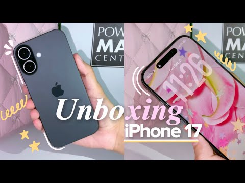 IPHONE 17 aesthetic unboxing (black): Best iPhone base model! #unboxing #iphone17 #aesthetic 