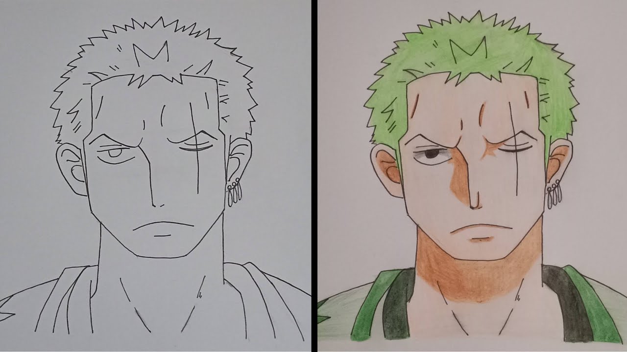 Cara Menggambar Roronoa Zoro [One Piece] - STEP BY STEP - YouTube