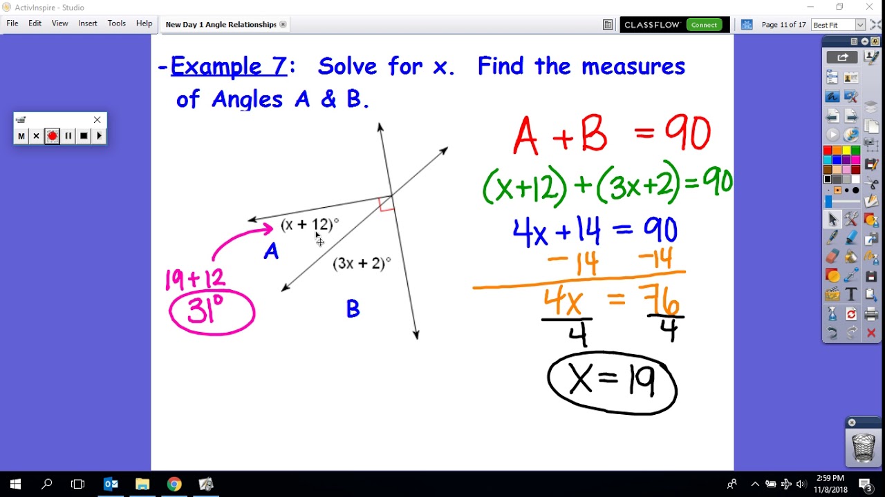 Angle Relationships Lesson Recorded - YouTube