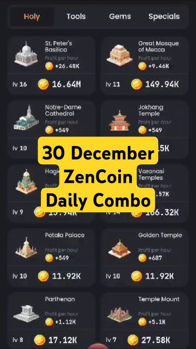 30 December ZenCoin Daily Combo #zencoin #shortsfeed #trendingshorts - YouTube
