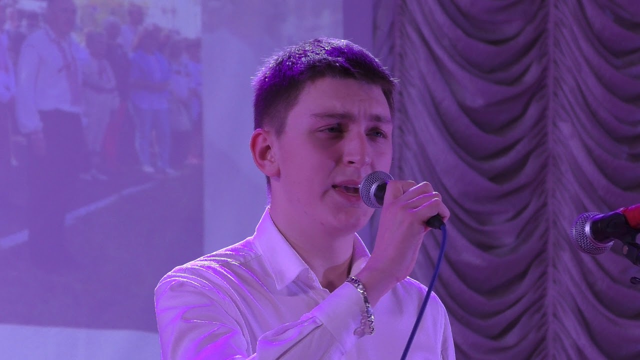 Slavuta, Ukraine, 02/21/2020 The song "Leave My Stork". Soloist Nikita ...