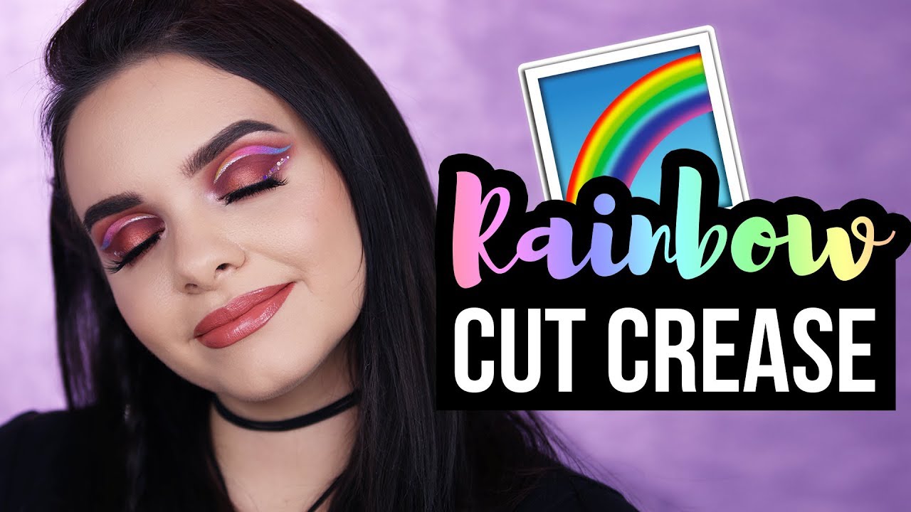 🌈RAINBOW CUT CREASE 🌈 Festival Inspired Makeup Tutorial (deutsch) - YouTube
