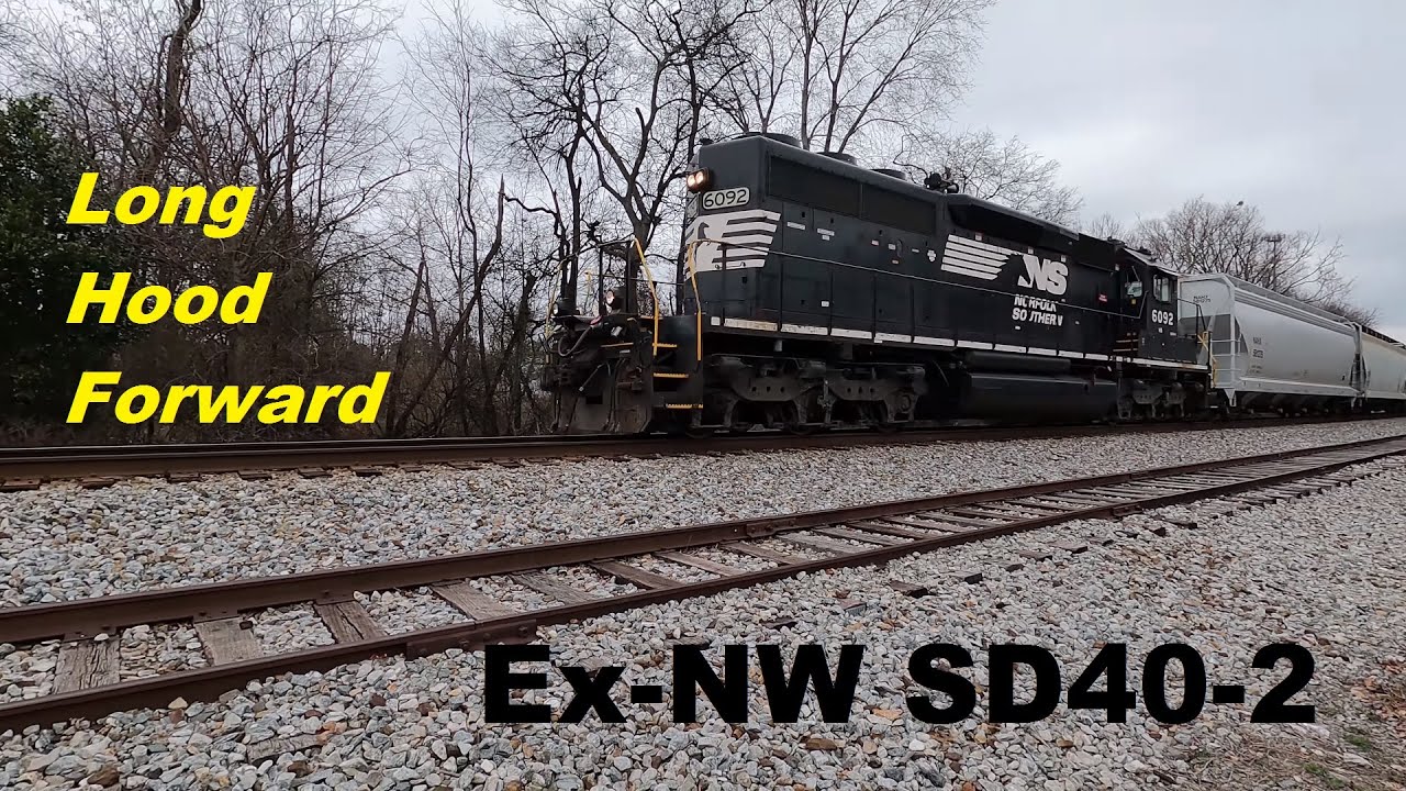 Ex-N&W SD40-2 Running Long Hood Forward on NS Local A81 - YouTube