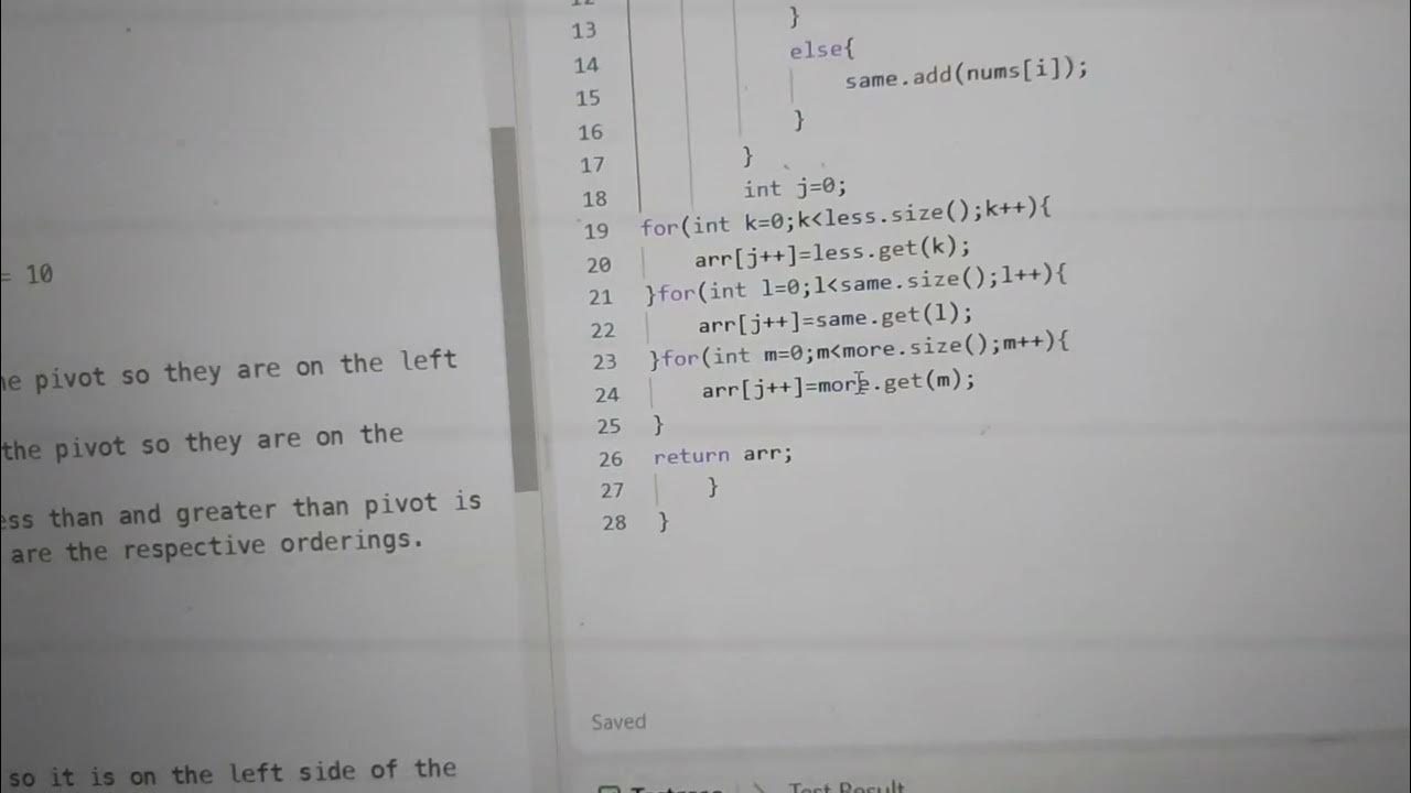Partition Array According to Given Pivot - YouTube