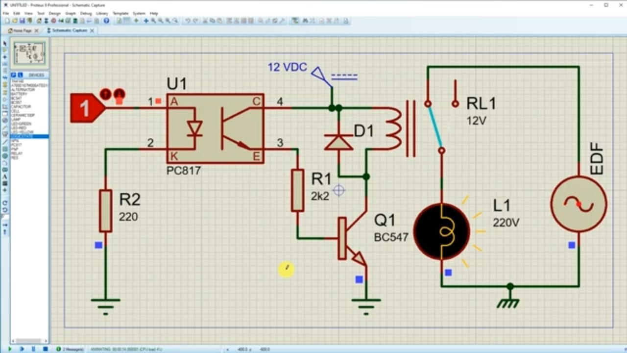 Comment Dessiner, Simuler les Transistors, Optocoupler NPN, PNP, RES ...