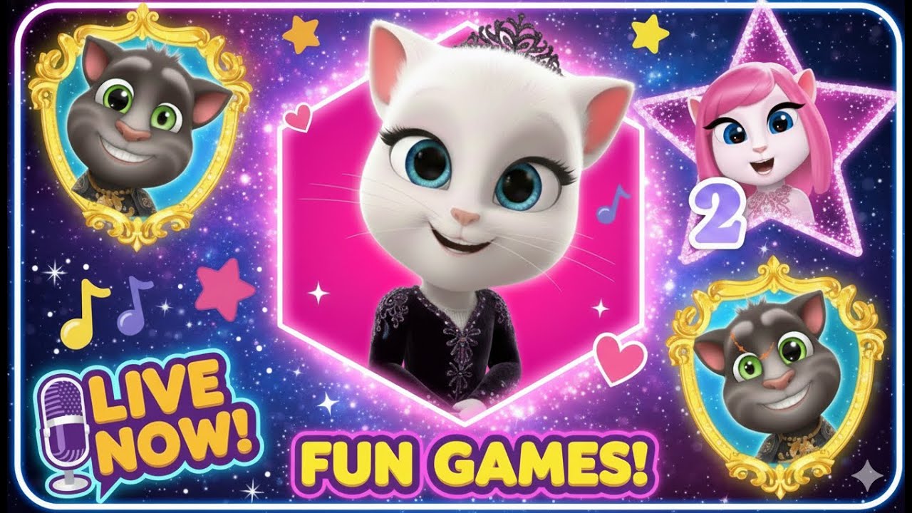 ⭐LIVE🎉 Talking Angela & Tom Fun Games 😍🎮 | Outfit 7 Limited | Live ...
