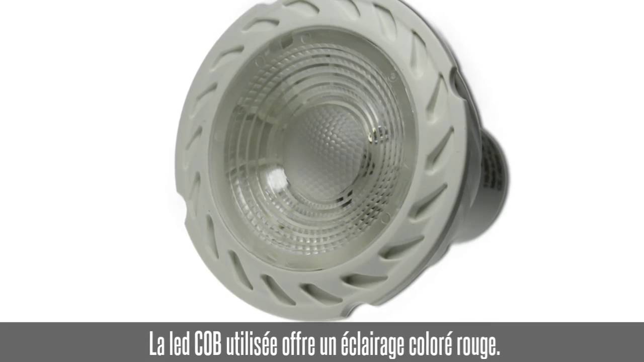 Spot led GU10 lumière rouge 5W 38° - YouTube