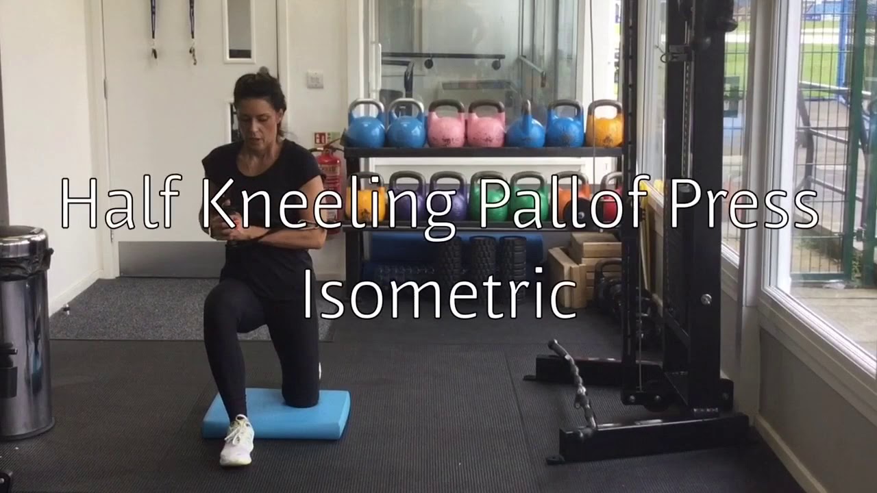 Half Kneeling Pallof Press Isometric - YouTube