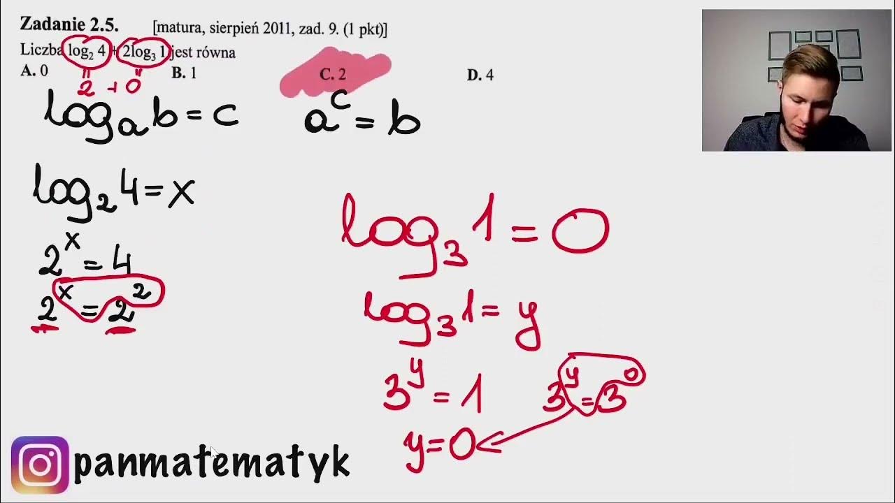 Liczba log2 4+2log3 1 jest równa MATURA sierpień 2021 zad. 9 - YouTube
