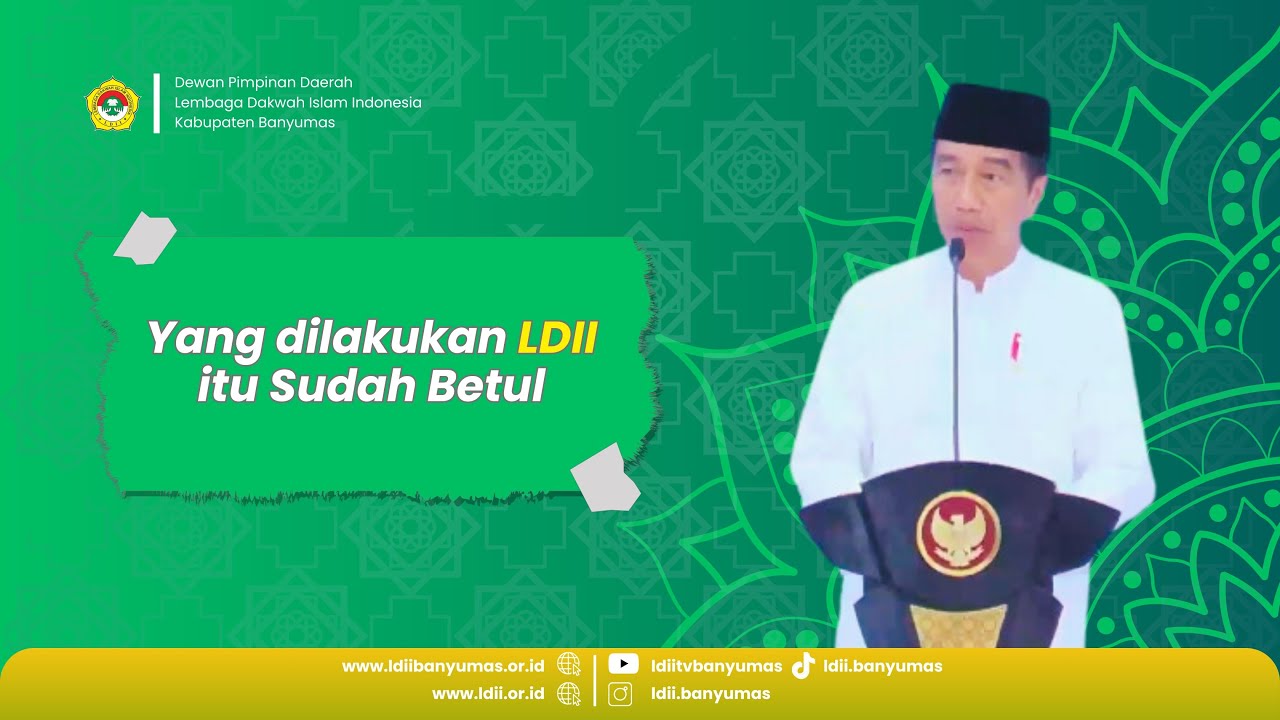 LDII TV BANYUMAS : Sambutan Presiden RI Jokowi Pada Rakernas LDII 2023 ...