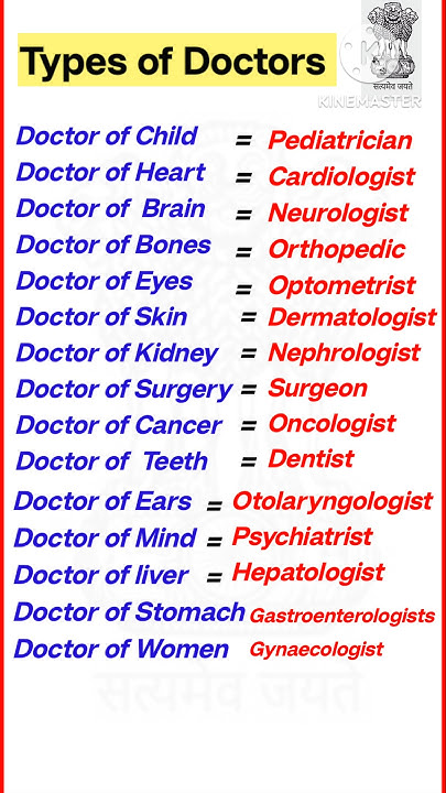 Types of doctors | Different Types of Doctors - YouTube