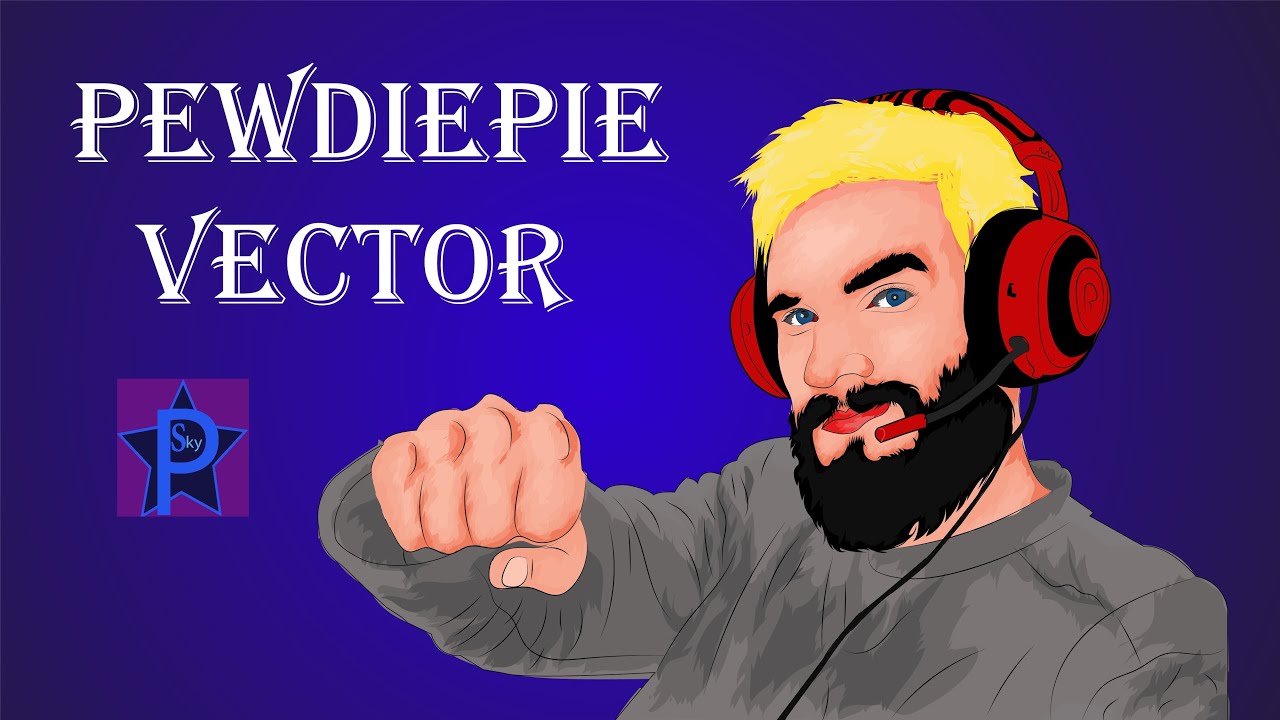 How to cartoon Pewdiepie | vector art illustrator | step by step ...