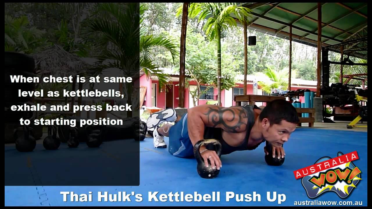 Thai Hulk's Kettlebell Push Up - YouTube