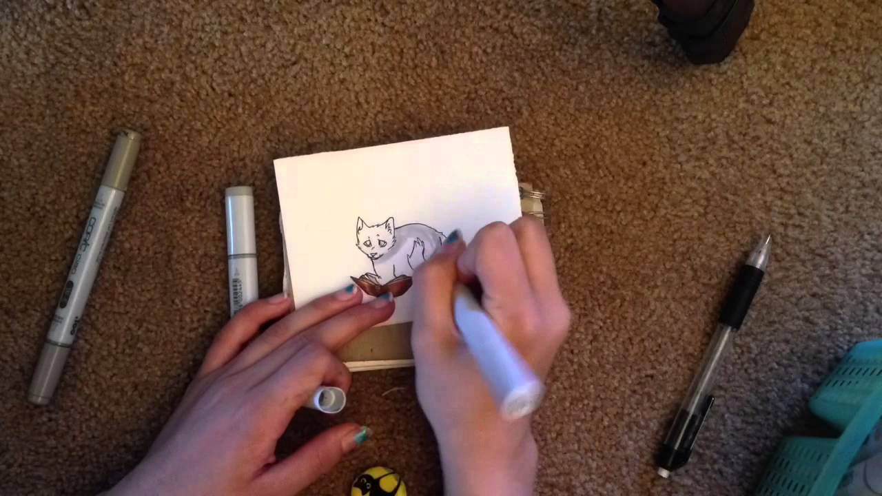 Reading Cat - Speed Draw - YouTube