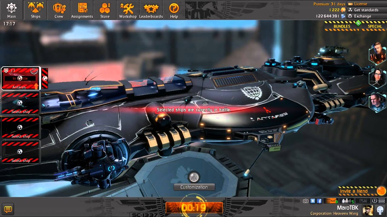 Star conflict: Building Rank 11 destroyer (Antares) - YouTube