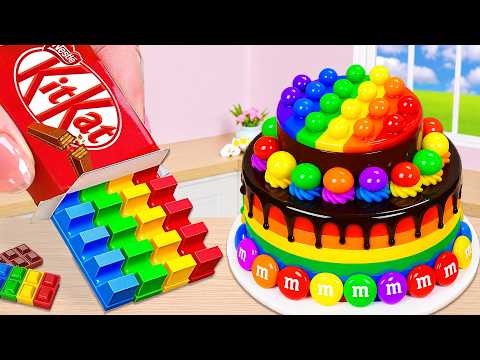 So Tasty Rainbow Chocolate Buttercream Cake 🧁 DIY Mini M&M Candy Cakes 🍭 How To Cake