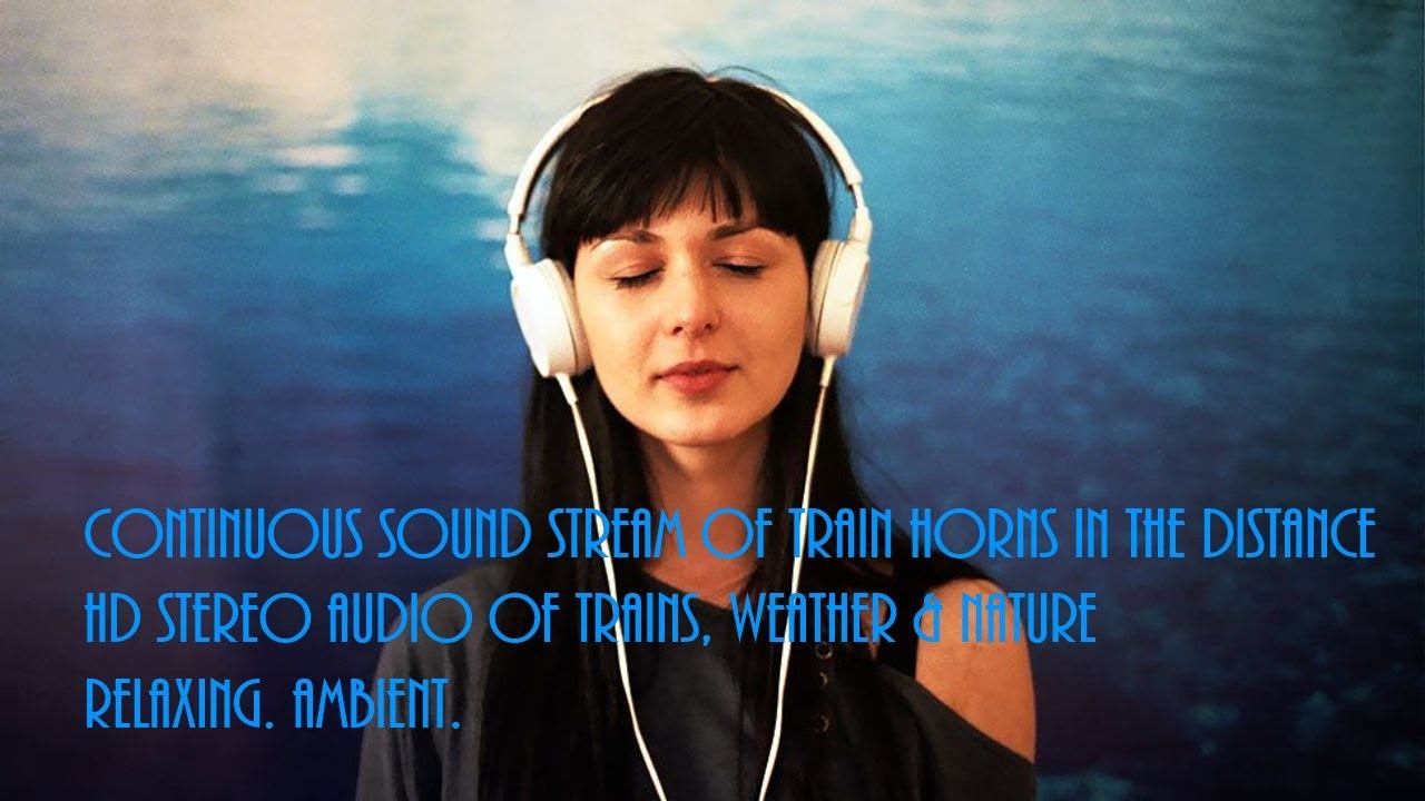 Continuous Sound Stream of Train Horns in the Distance. Stereo ...