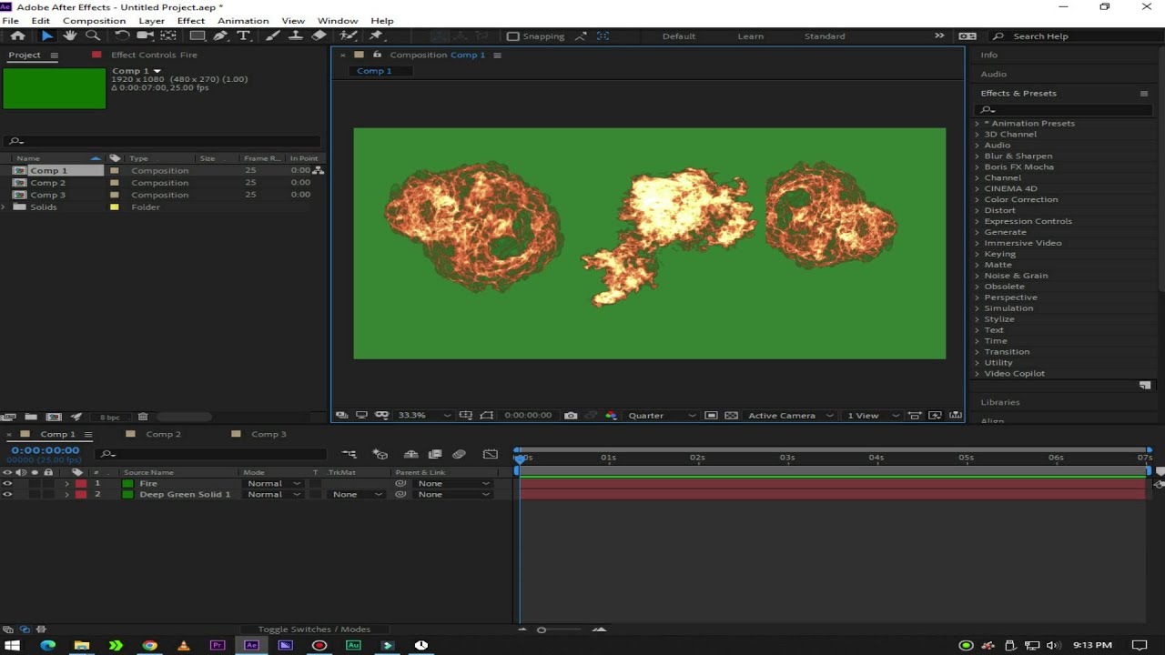 VFX FIRE ON GREEN SCREEN || After Effect VFX FIRE ONLY On @GSM ...