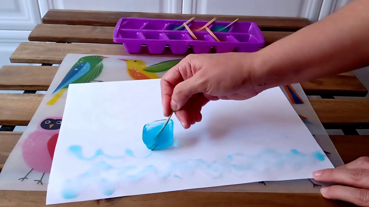 Pintamos con hielo - YouTube