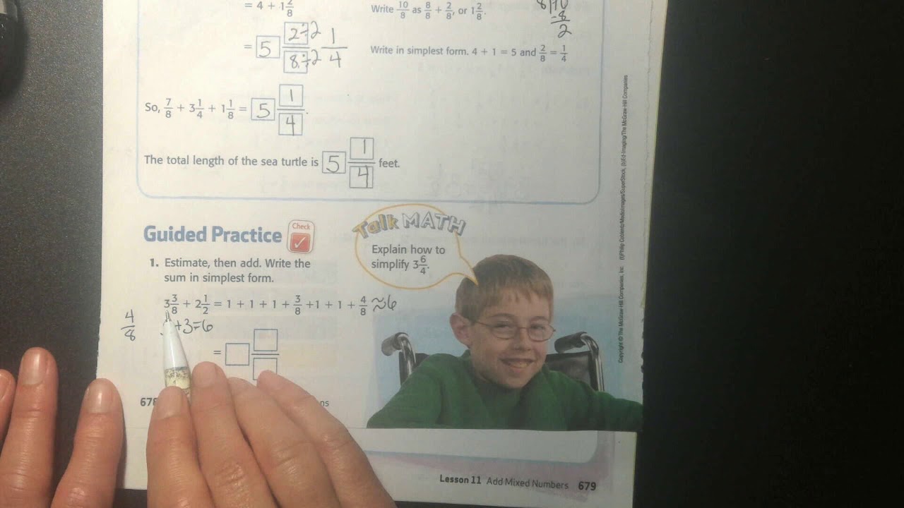 Math Chapter 9 Lesson 11 Add Mixed Numbers YouTube Math Chapter 9 Lesson 11 Add Mixed Numbers YouTube
