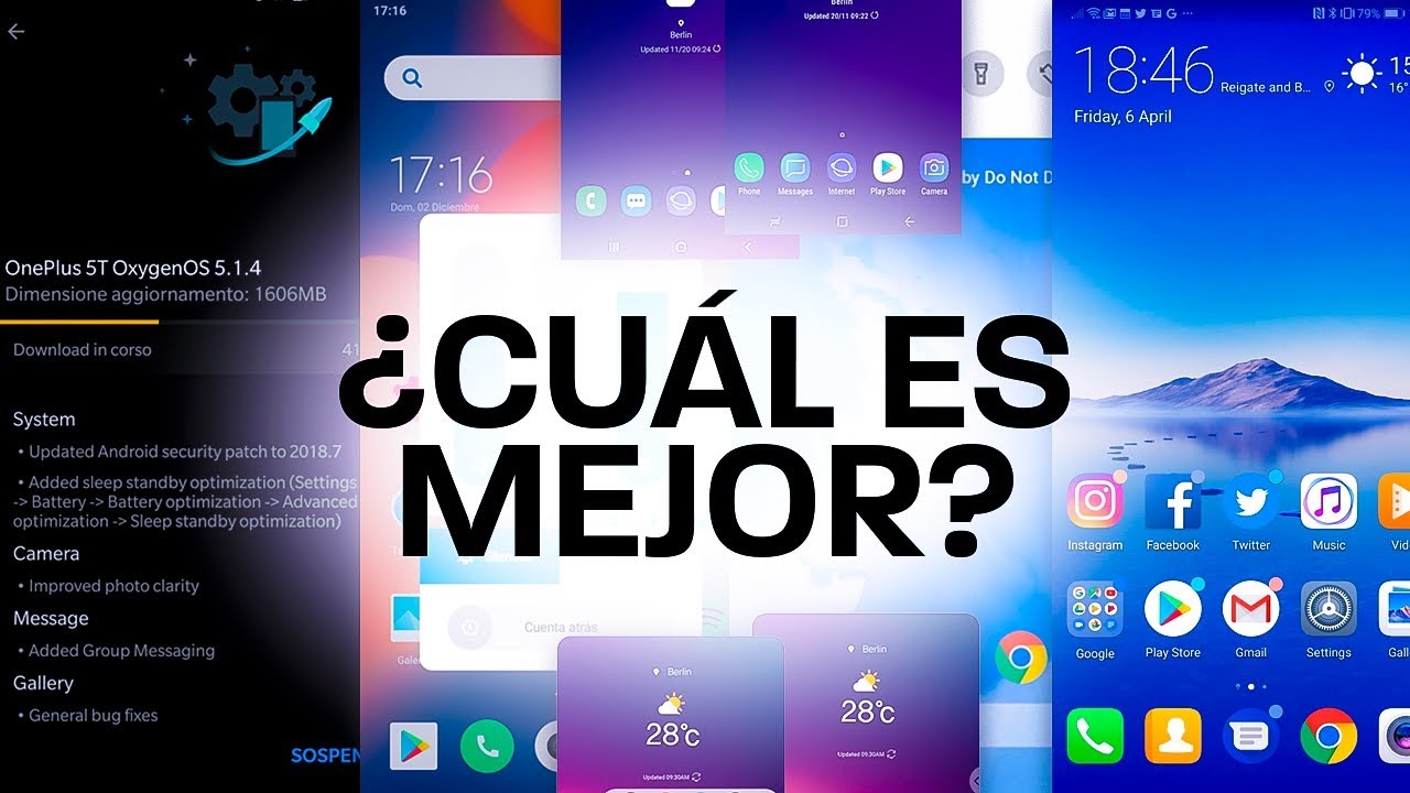 MIUI vs EMUI vs OxygenOS vs Android Stock ¿Cuál es mejor? - YouTube