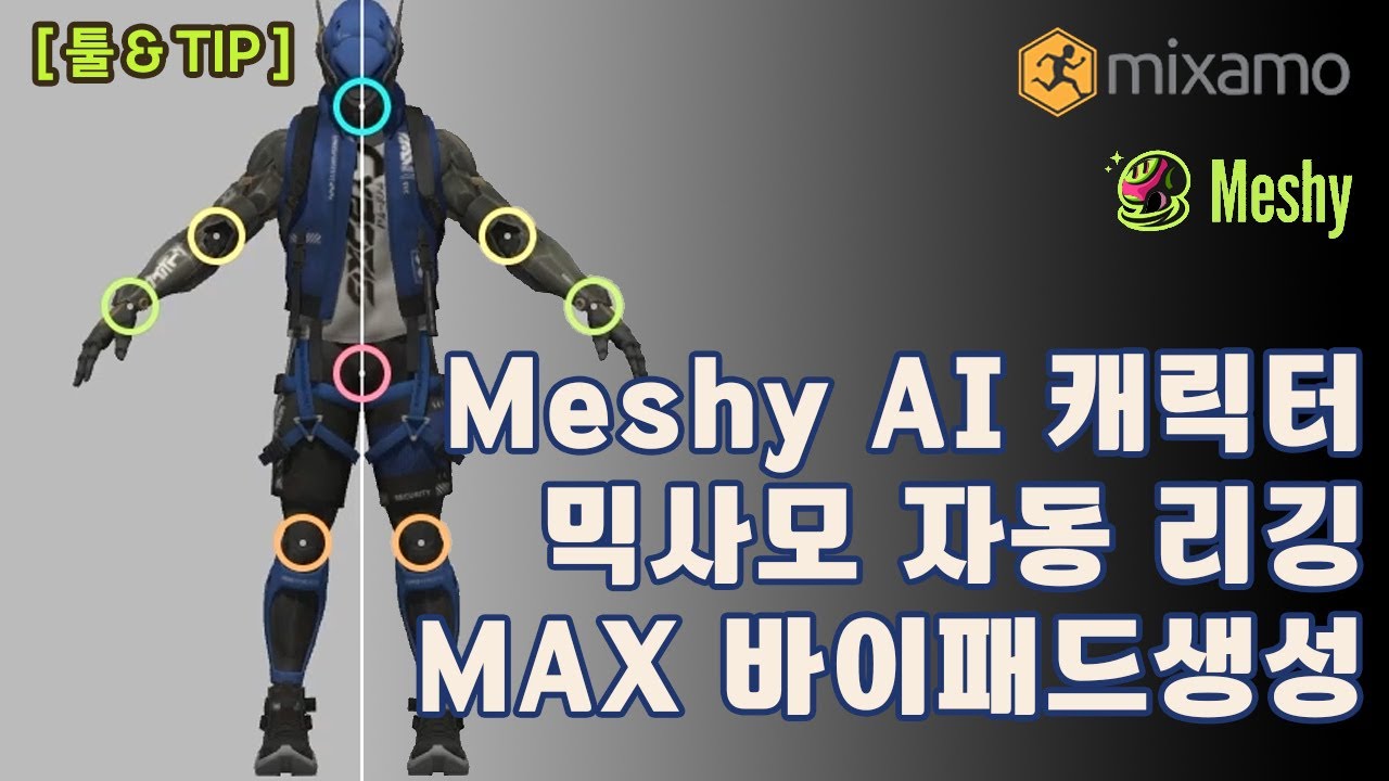 Mixamo 리깅 + 매쉬AI캐릭터 / 3ds Max Biped 변환 Tutorial. - YouTube