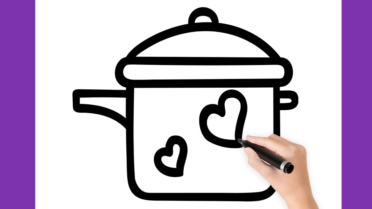 COMO DESENHAR UMA PANELA SUPER SIMPLES - YouTube