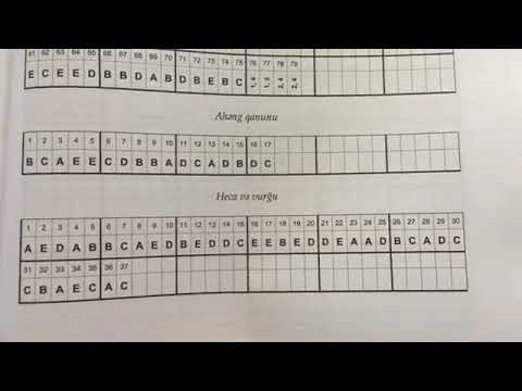 1-ci hissə Azərbaycan Dili Test Toplusu Cavabları (DİM) 2019