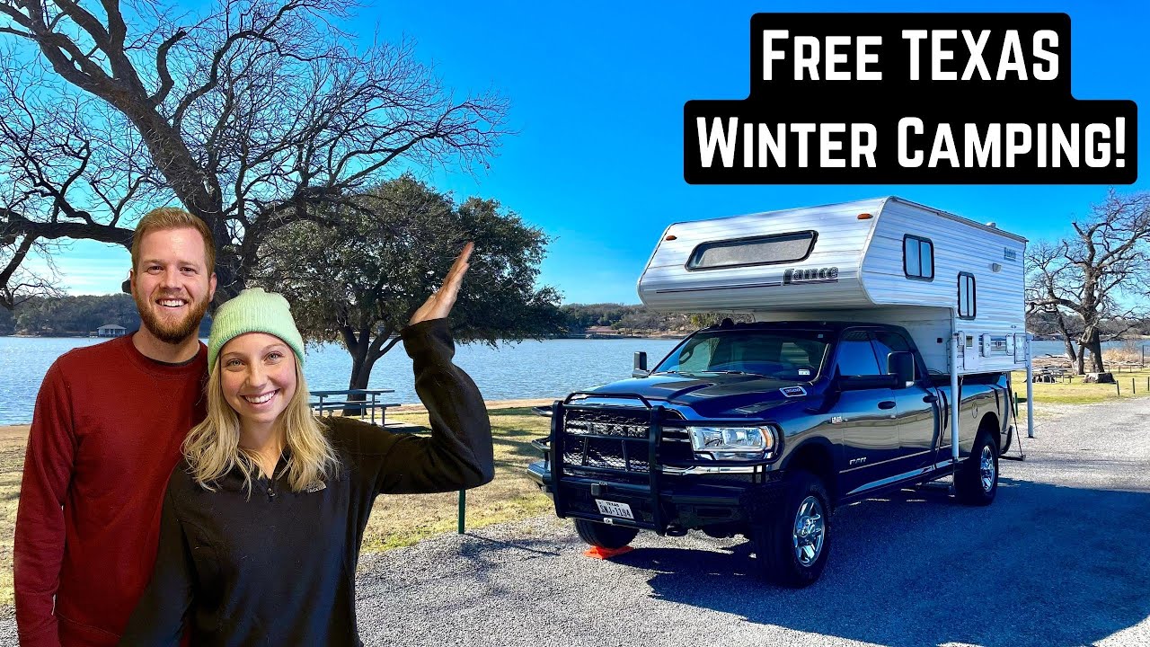 Free Texas WINTER Camping! Back To The Basics Living In A TRUCK CAMPER ...