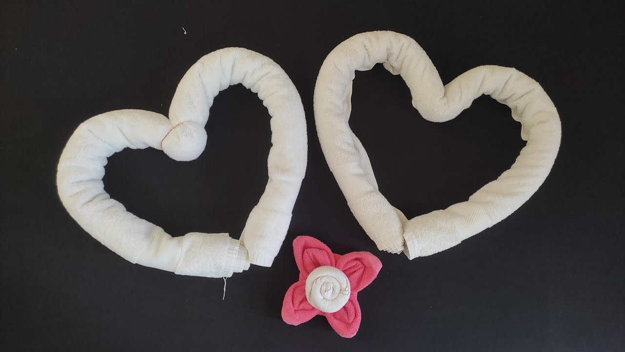 Heart Towel Folding | How to Make Heart using Towel | Towel art | Towel ...