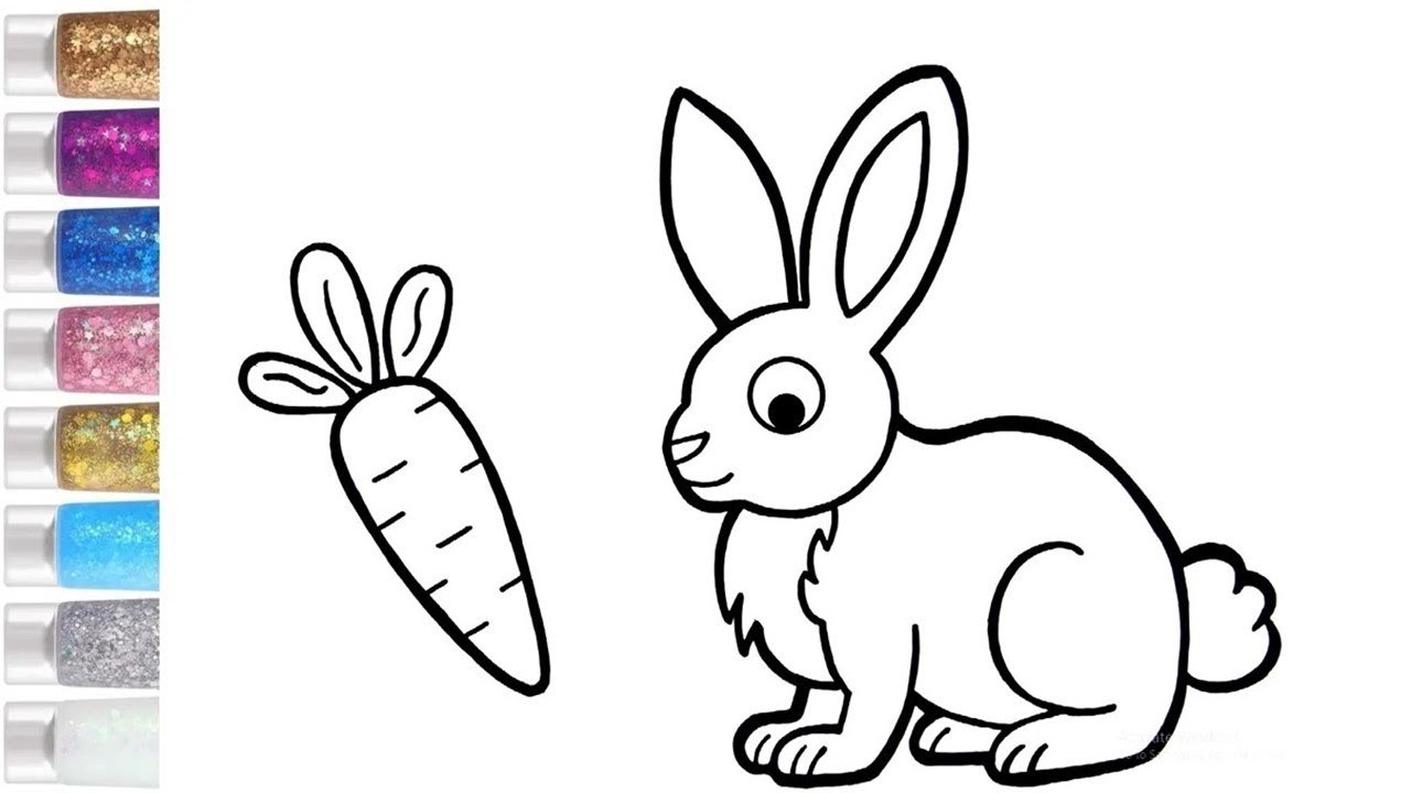 How To Draw Cute Bunny Rabbit - Drawing, Painting And Coloring For Kids ...