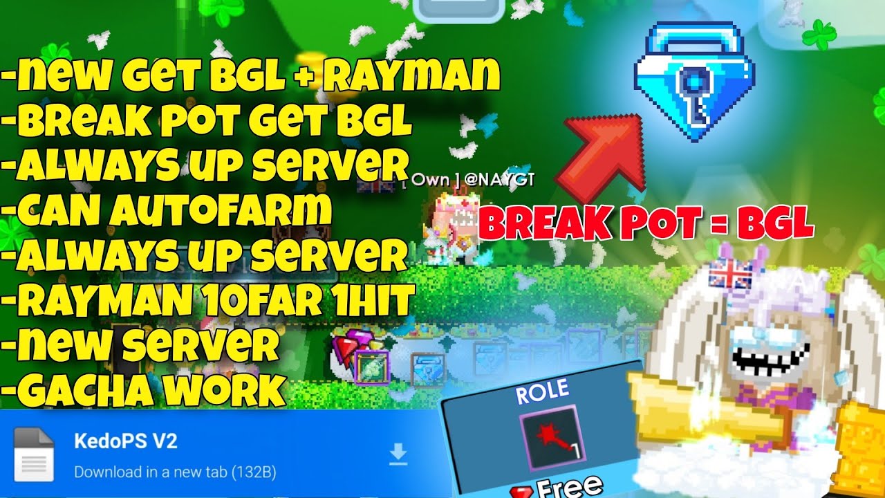 EASY BGL!! BREAK POT = BGL!! + FREE ROLE! | GROWTOPIA PRIVATE SERVER ...