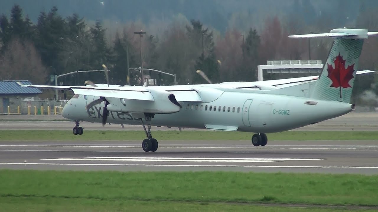 Air Canada Express (Jazz) Q400 [C-GGMZ] Landing Portland Airport (PDX ...