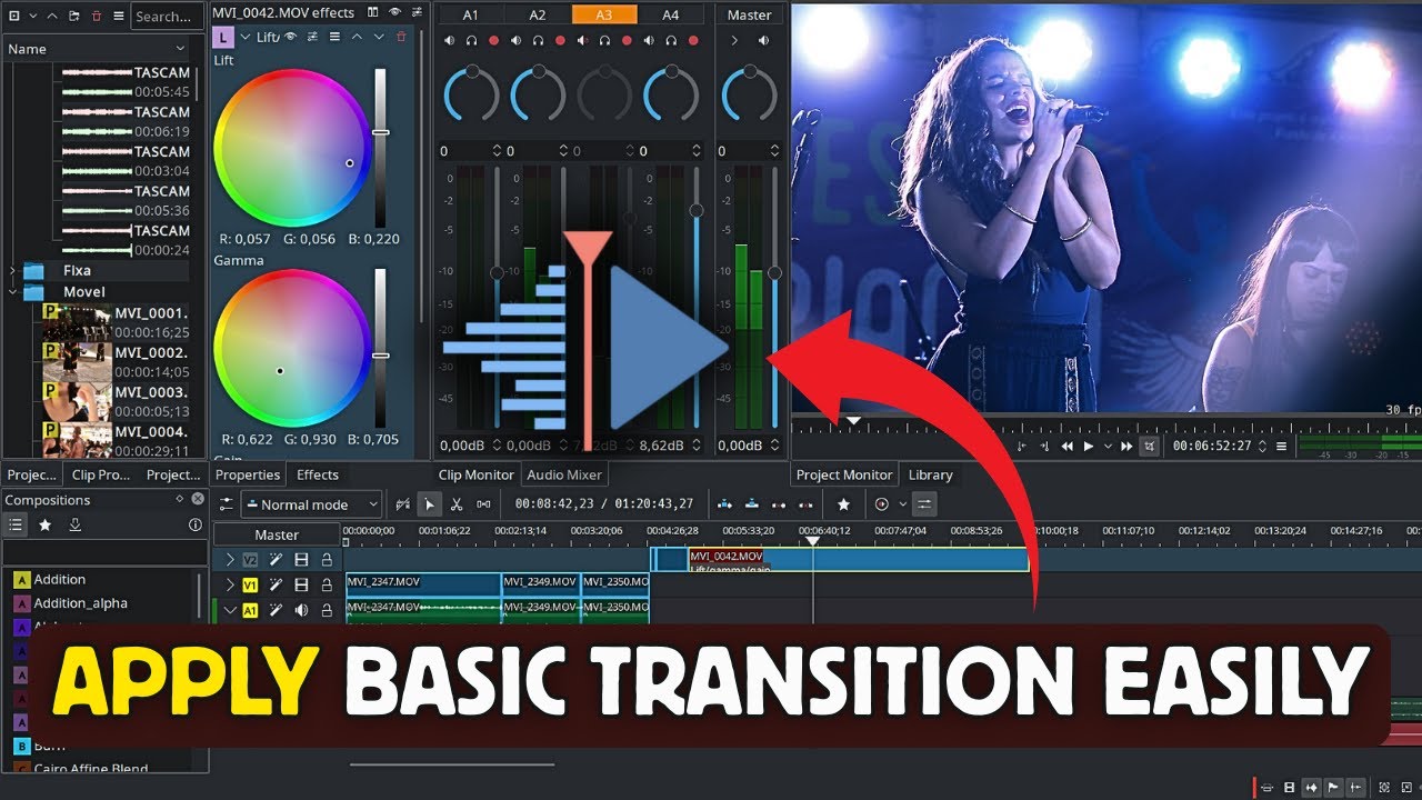 How to Apply Basic Transition in Kdenlive 2025? - YouTube