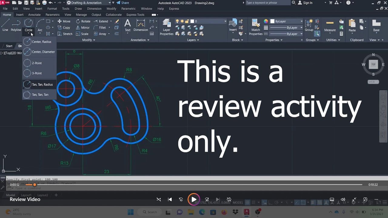 Review Video - AutoCAD Basics - Drawing 2D Drawings - YouTube