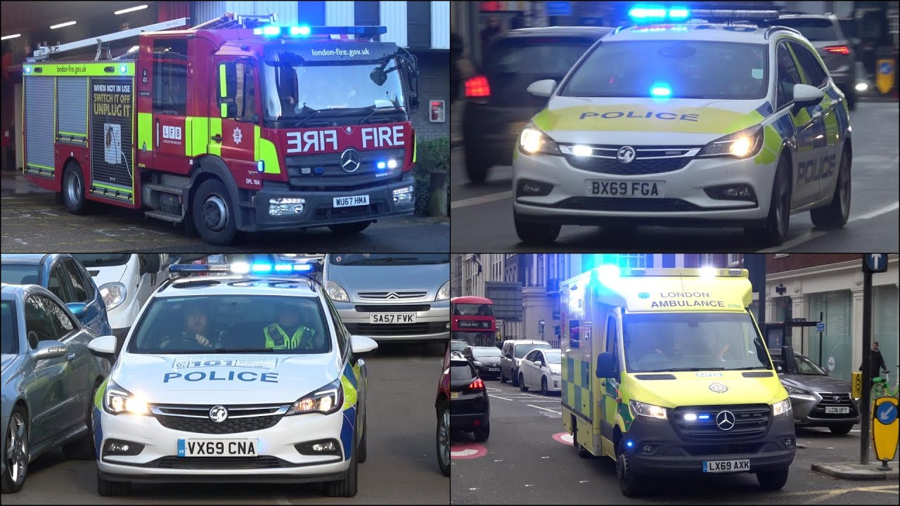 [New] Fire Engines, Police Cars and Ambulances responding - YouTube