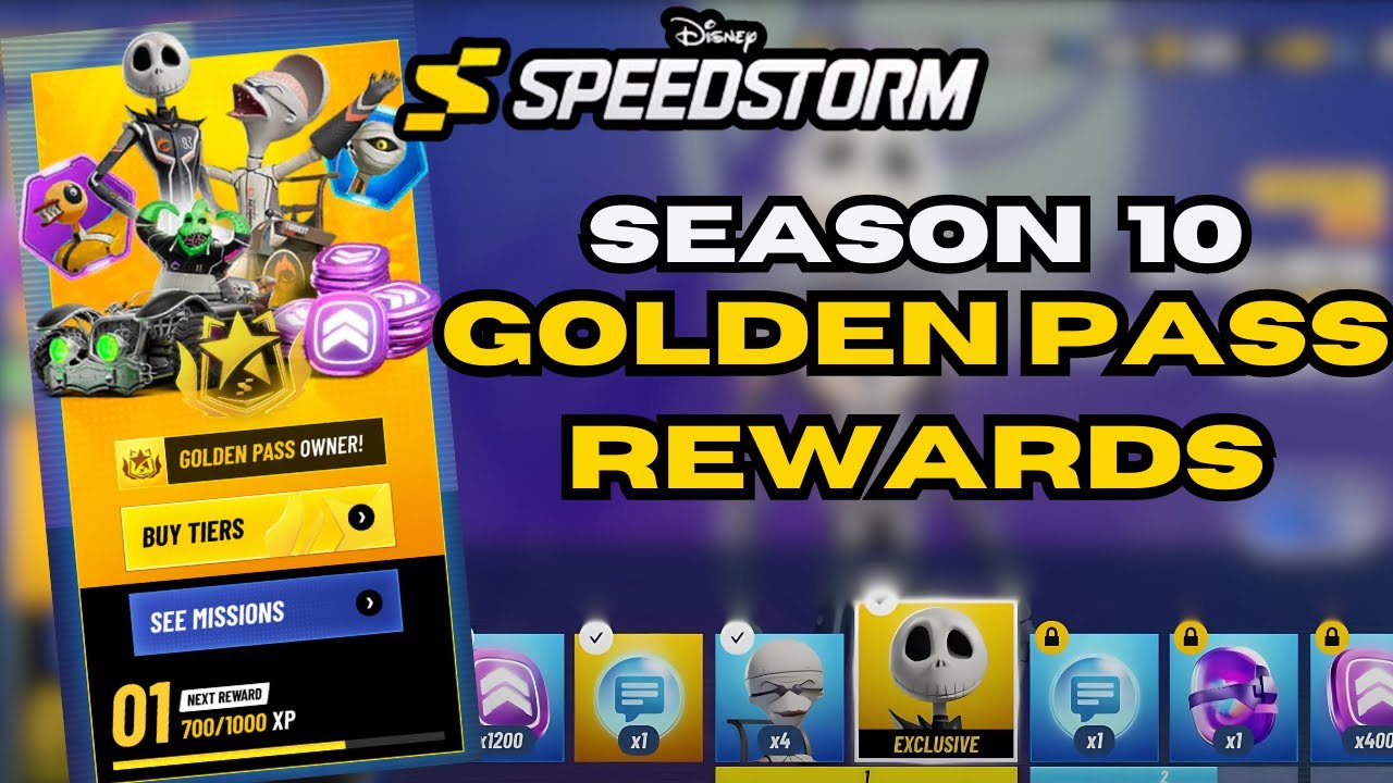 Season 10 GOLDEN PASS - All Rewards | Disney Speedstorm - YouTube