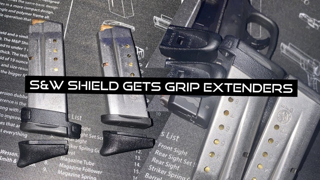 How to put on magazine grip extenders on Smith and Wesson Shield - YouTube