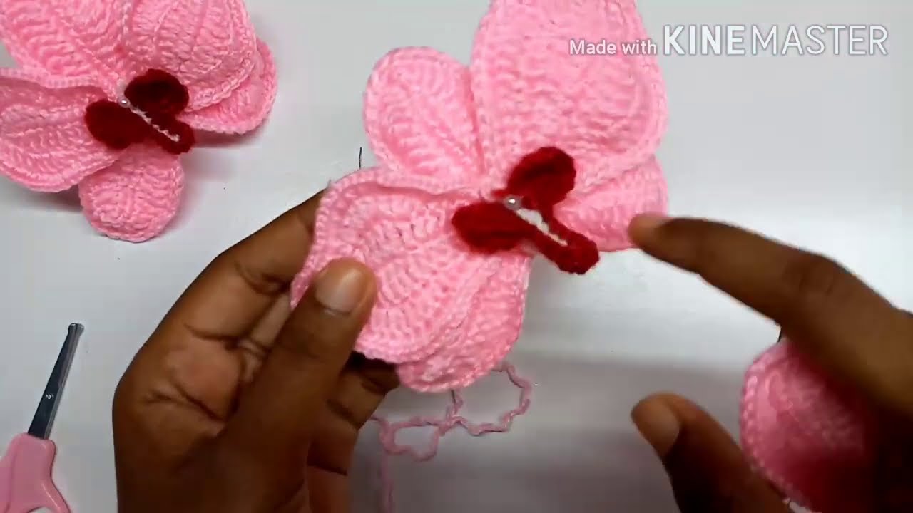 crochet by sugandi / how to crochet a orchid flower/ part 02 - YouTube