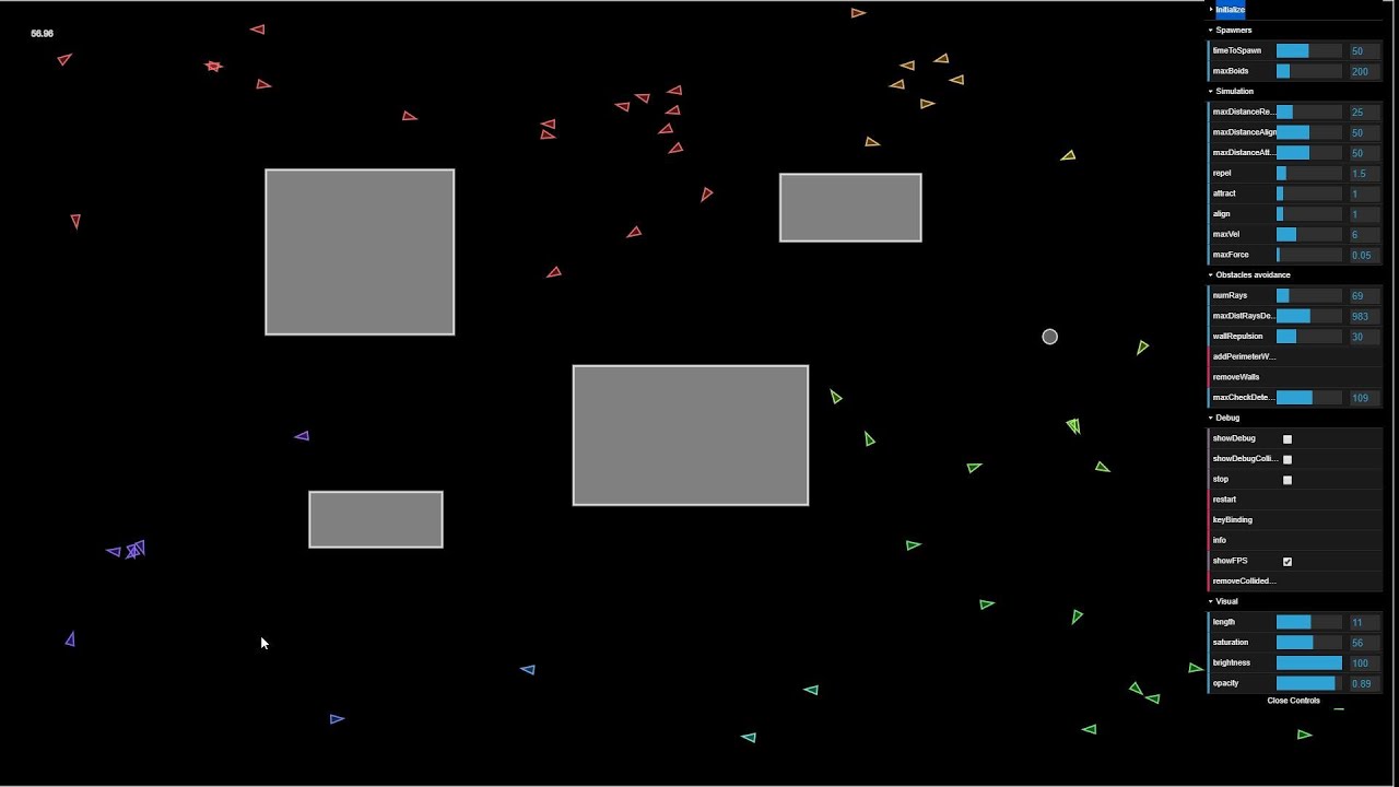 I have returned! Boids (birds) AI movement web simulation - YouTube