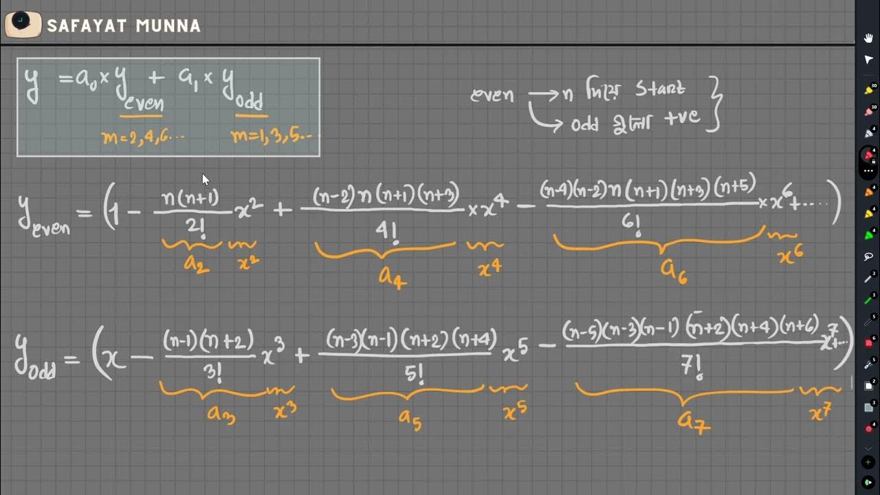 8. Legendre's Equation Continued - ODE Solution || Safayat Munna,BUET ...