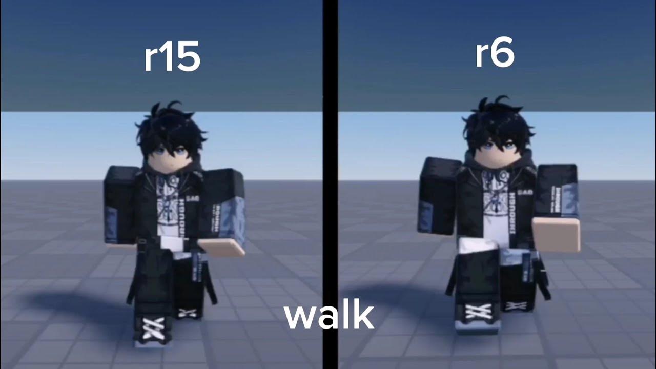 Roblox animator : turn my walk animation r15 into r6 - YouTube
